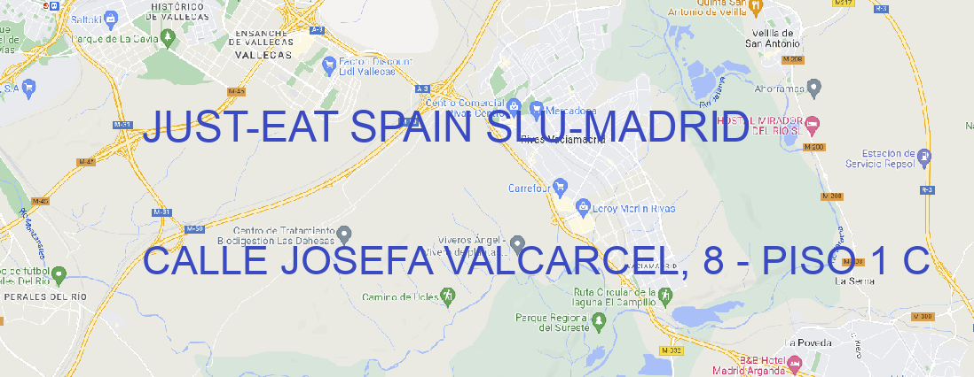 ** JUST-EAT SPAIN SLU ** MADRID 【 Calle CALLE JOSEFA VALCARCEL, 8 ...